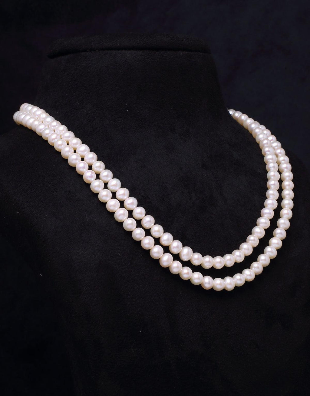 Double Strand White Freshwater Pearl Necklace